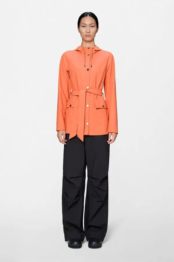 Rains Belted Curve Jacket - Ember