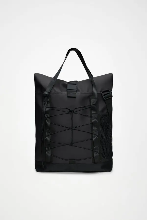 Rains Trail Rolltop Tote Bag - Black