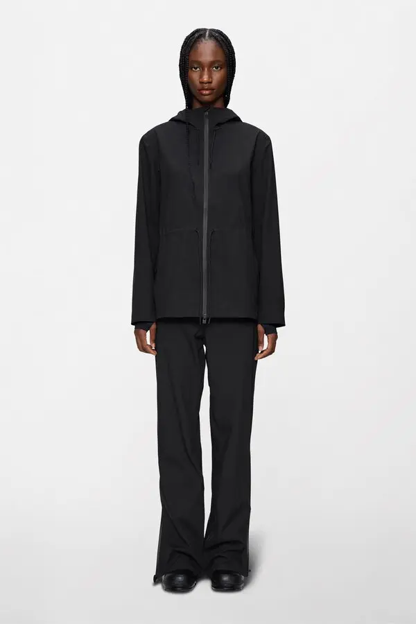 Rains Suva Hardshell String W Jacket Waterproof Hooded Rainwear - Black