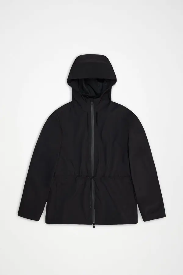 Rains Suva Hardshell String W Jacket Waterproof Hooded Rainwear - Black