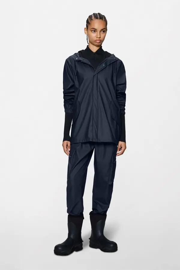Rains Fishtail Jacket Waterproof Rainwear - Navy