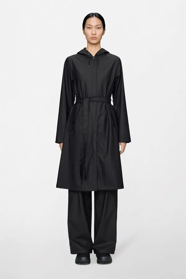 Rains A-line Longer Waterproof Jacket - Black
