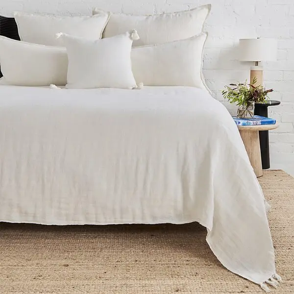 POM POM AT HOME Montauk Linen Bed Blanket, King - Cream