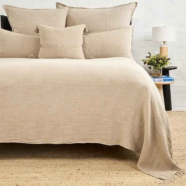 POM POM AT HOME Montauk Linen Bed Blanket, King - Natural