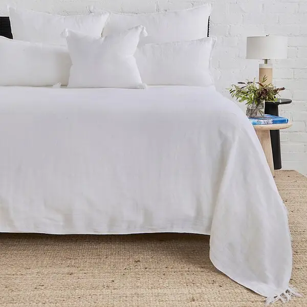 POM POM AT HOME Montauk Linen Bed Blanket, King - White