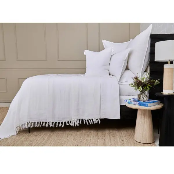 POM POM AT HOME Montauk Linen Bed Blanket, King - White