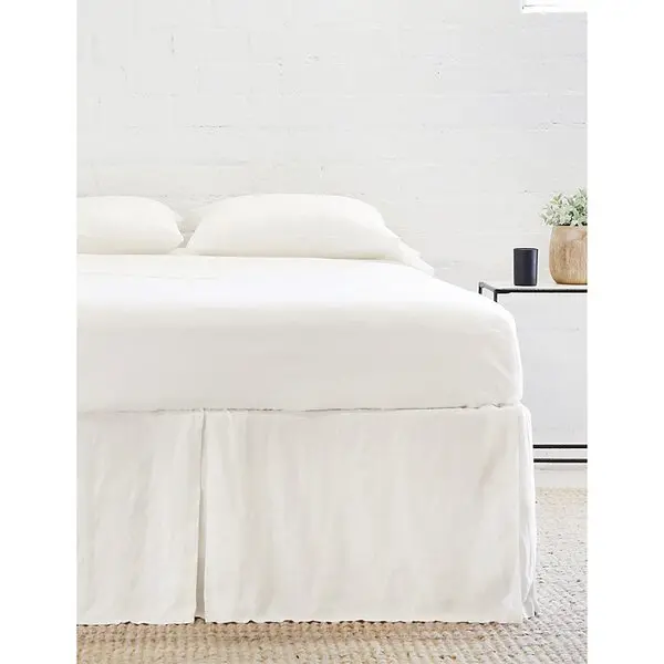 POM POM AT HOME Pleated Linen Bedskirt, California King - Cream