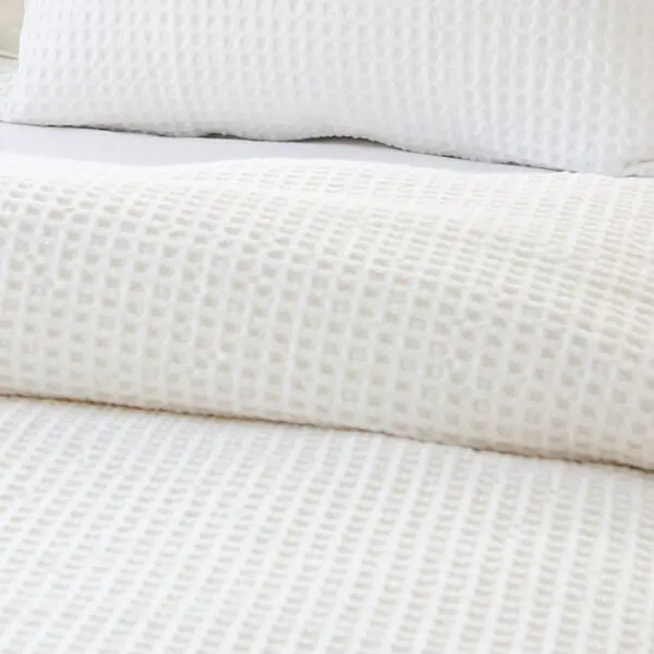 POM POM AT HOME Zuma Cotton Waffle Blanket, Twin/twin Xl - Cream