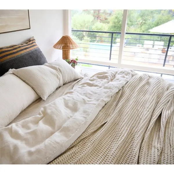 POM POM AT HOME Zuma Cotton Waffle Big Pillow, 28 X 36 - Natural