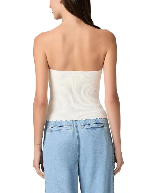 Paige Valentina Ribbed Strapless Top - White