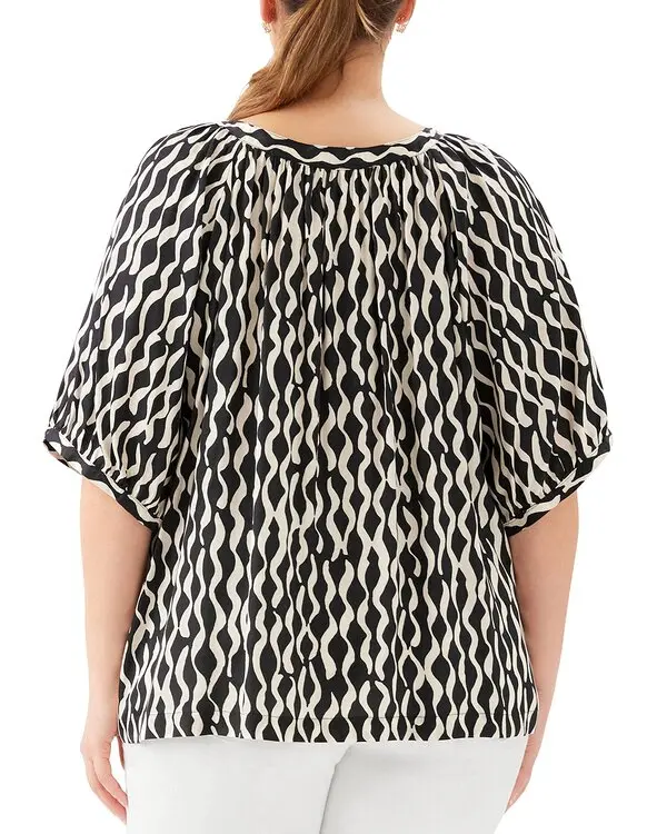Karen Kane Printed Satin Peasant Top