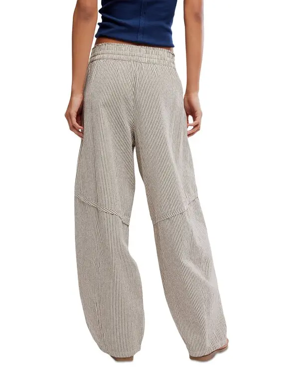 Free People Striped Wide-leg Trousers - Ivory Combo