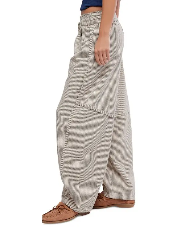Free People Striped Wide-leg Trousers - Ivory Combo