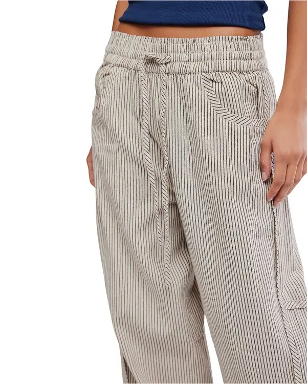 Free People Striped Wide-leg Trousers - Ivory Combo