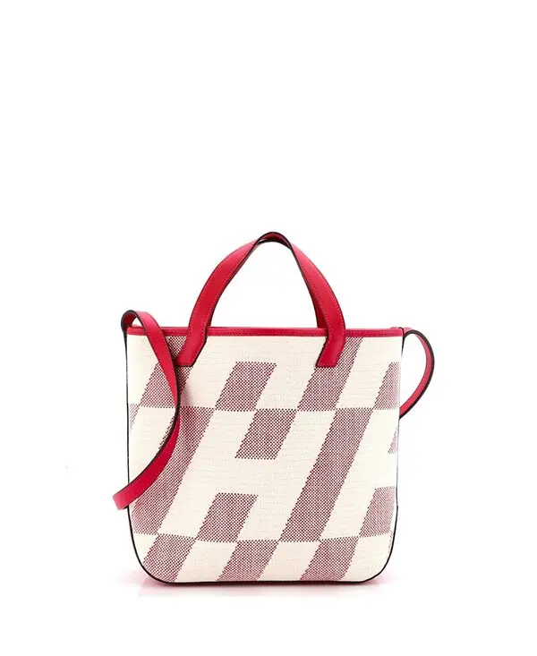 Hermès 27 Cabas H En Biais Tote Canvas With Leather - Pink