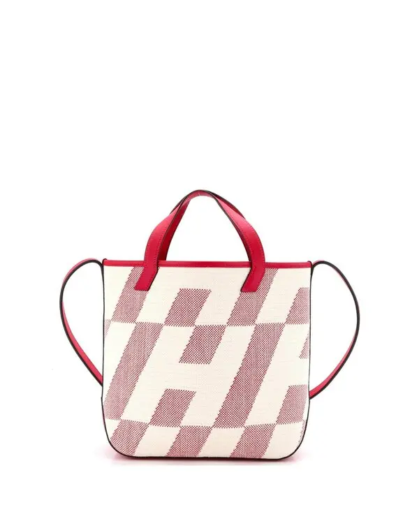 Hermès 27 Cabas H En Biais Tote Canvas With Leather - Pink