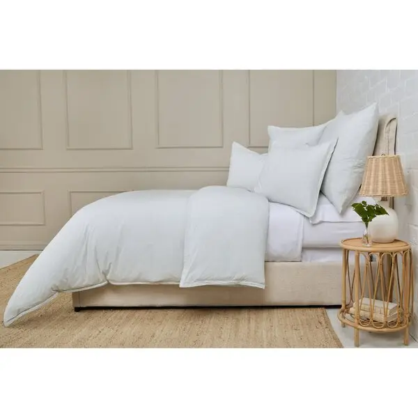 POM POM AT HOME Luke Cotton Striped Duvet Cover, Twin - Light Blue