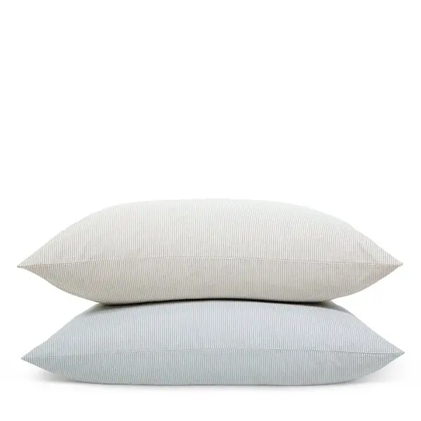 POM POM AT HOME Luke Cotton Striped Big Pillow, 28 X 36 - Light Blue