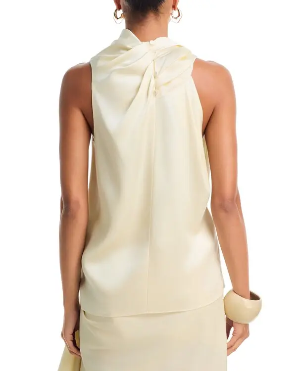 HEIRLOME Kate" Sleeveless Draped Silk Top - Ivory