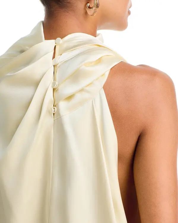 HEIRLOME Kate" Sleeveless Draped Silk Top - Ivory