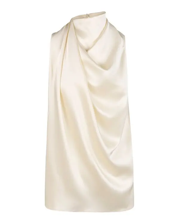 HEIRLOME Kate" Sleeveless Draped Silk Top - Ivory
