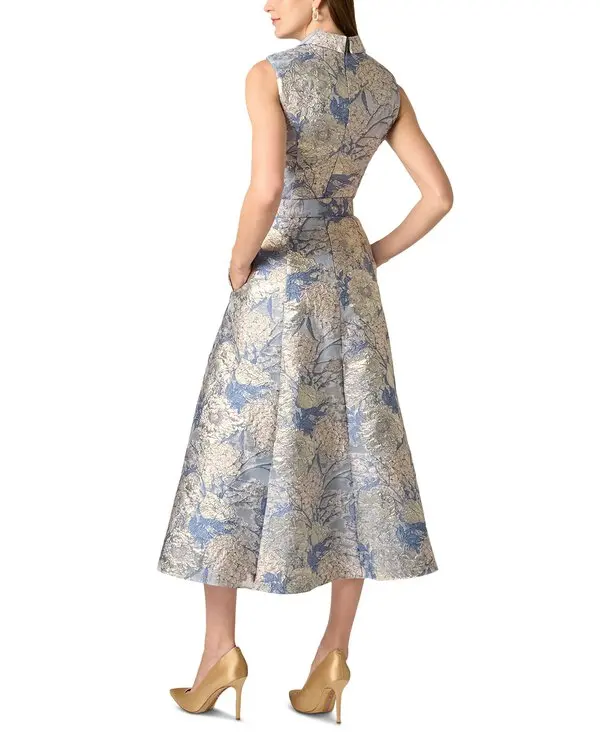 Aidan Mattox Jacquard Midi Shirt Dress