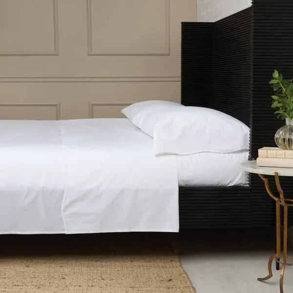 POM POM AT HOME Skylar Cotton Percale Sheet Set, Queen - White/white