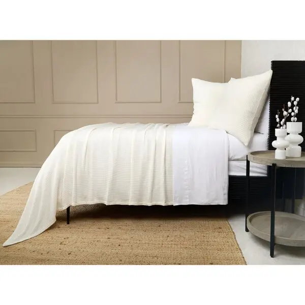 POM POM AT HOME Balboa Waffle Euro Sham - Ivory