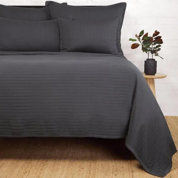 POM POM AT HOME Carlyle Coverlet, Queen - Midnight