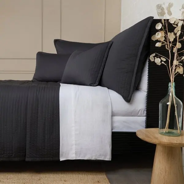 POM POM AT HOME Carlyle Coverlet, Queen - Midnight