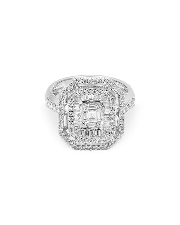 ZYDO 18k Gold Diamond Mosaic Octagonal Ring, 1.2 Tcw - White