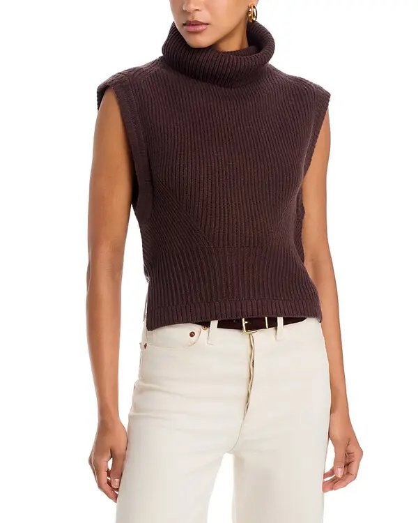 Simkhai Maple Turtleneck Ribbed Top - Chocolate