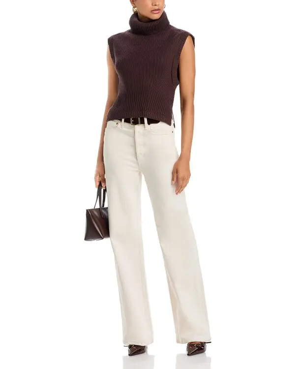 Simkhai Maple Turtleneck Ribbed Top - Chocolate