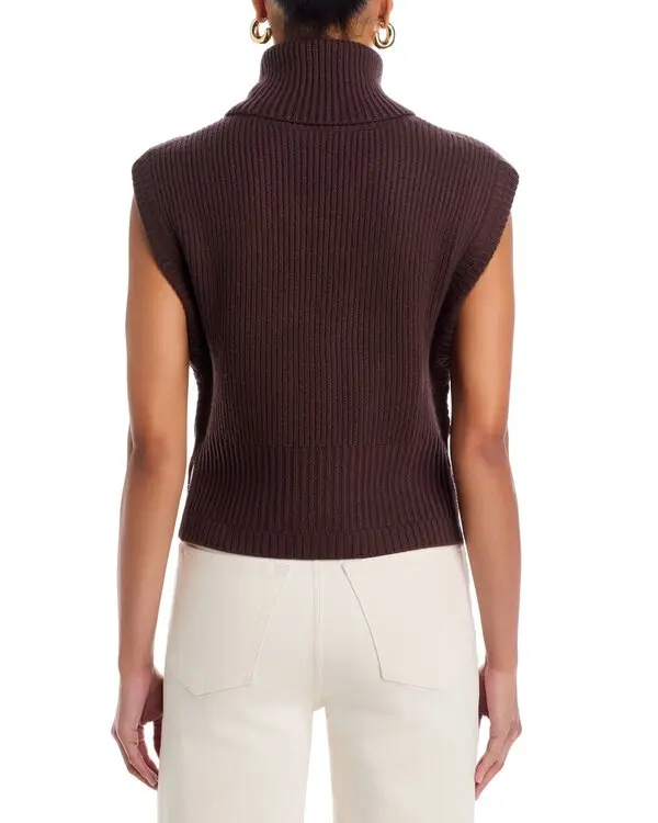 Simkhai Maple Turtleneck Ribbed Top - Chocolate