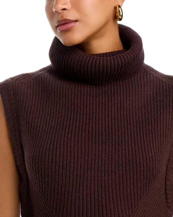 Simkhai Maple Turtleneck Ribbed Top - Chocolate
