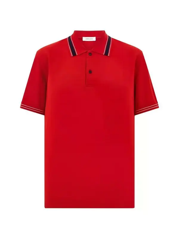 FERRAGAMO Short Sleeve Polo Shirt - Red