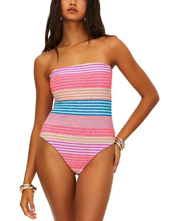 Beach Riot One Piece Swimsuit - Vibrant Volley Stripe