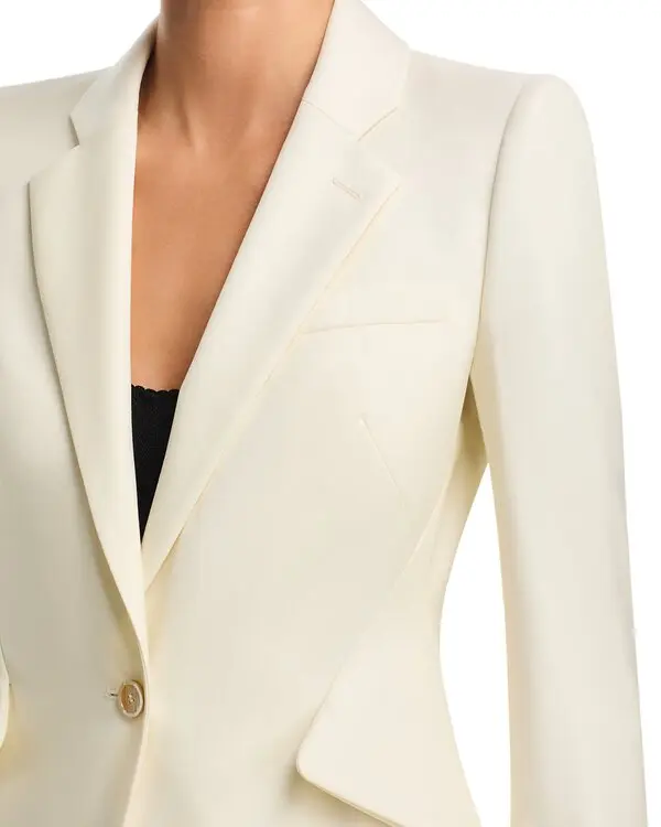 Alexander McQueen Single Breasted Fine Wool Blazer - Ivory