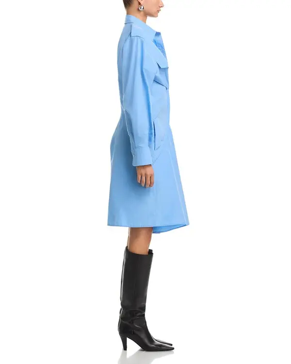 Alexander McQueen Gathered Shirt Dress - Navy