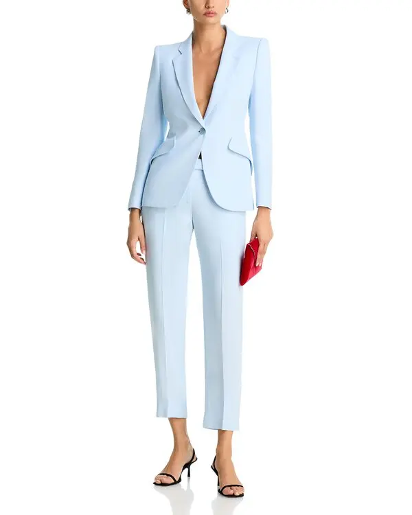 Alexander McQueen Leaf Crepe Single Breasted Blazer