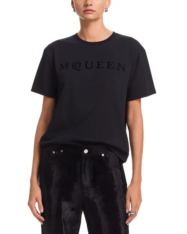 Alexander McQueen Logo Cotton T-shirt - Black