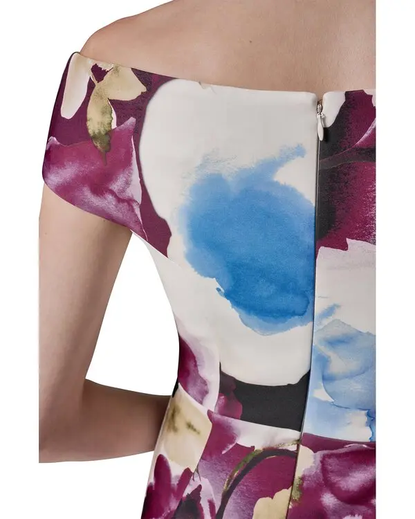 Donna Karan New York Off-the-shoulder Floral Print Sheath Dress