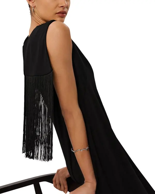 Whistles Fringe Back Midi Dress