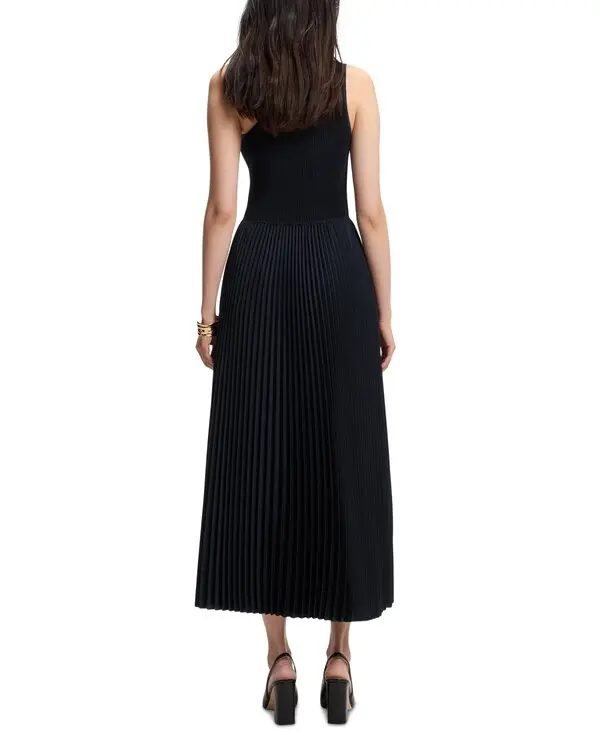 Hugo Boss Asymmetrical Pleated Midi Dress