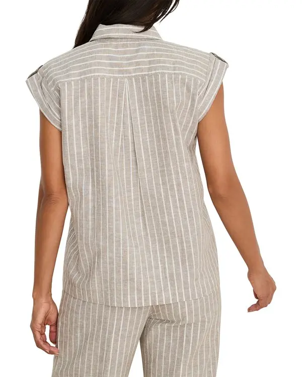 NIC+ZOE Linen Blend Striped Shirt