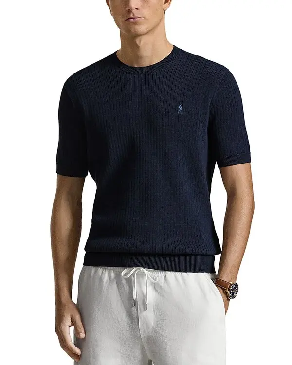 Polo Ralph Lauren Ribbed Knit Sweater T-shirt - Hunter Navy