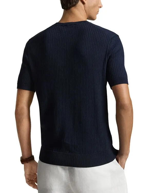Polo Ralph Lauren Ribbed Knit Sweater T-shirt - Hunter Navy