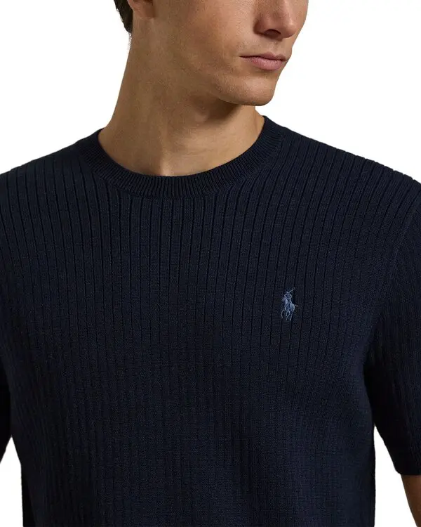 Polo Ralph Lauren Ribbed Knit Sweater T-shirt - Hunter Navy