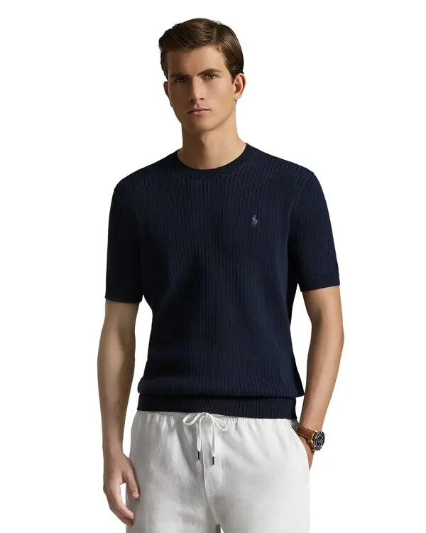 Polo Ralph Lauren Ribbed Knit Sweater T-shirt - Hunter Navy
