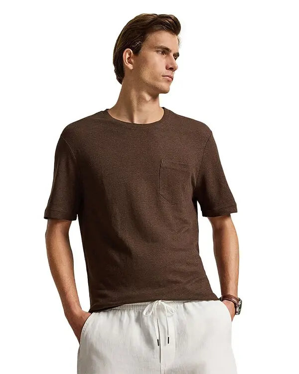Polo Ralph Lauren Standard Fit Linen Mesh T-shirt - Nutmeg Brown